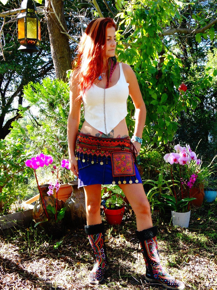 Tribal Hipster Belt with Pockets - Aphrodite – Kuna Prints Mola Shoes ...